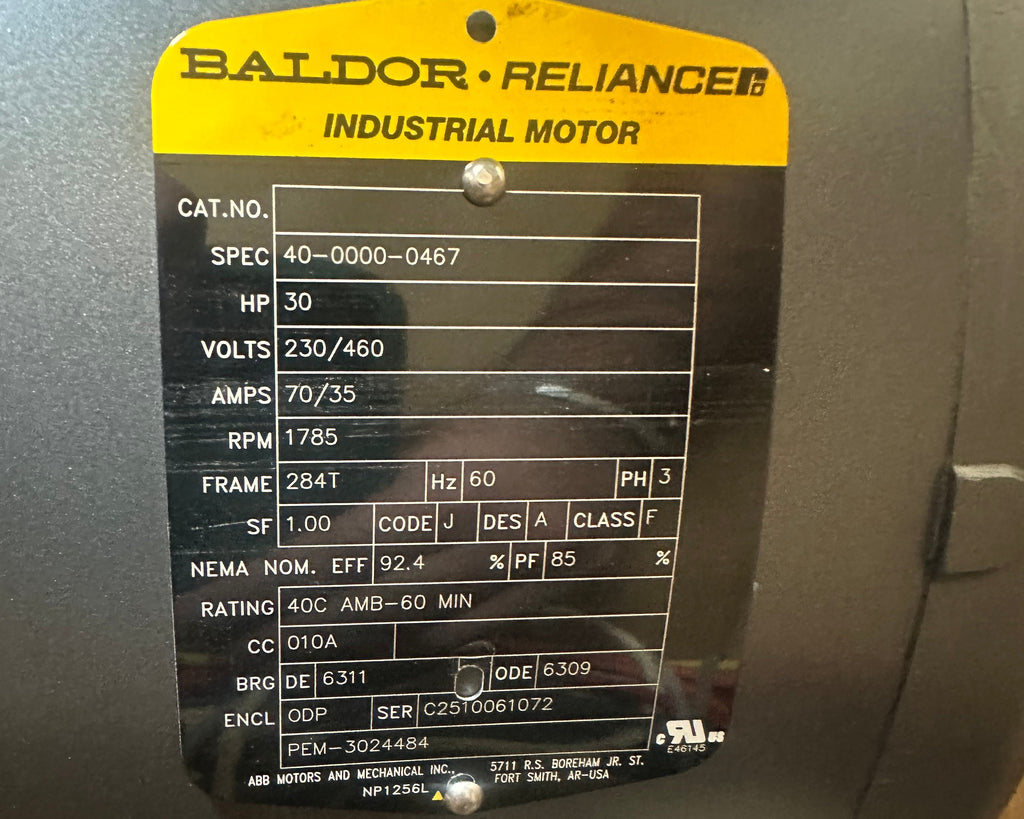 Baldor Hydraulic Elevator Pump Motor PEM-3024484 — North East Escalator ...